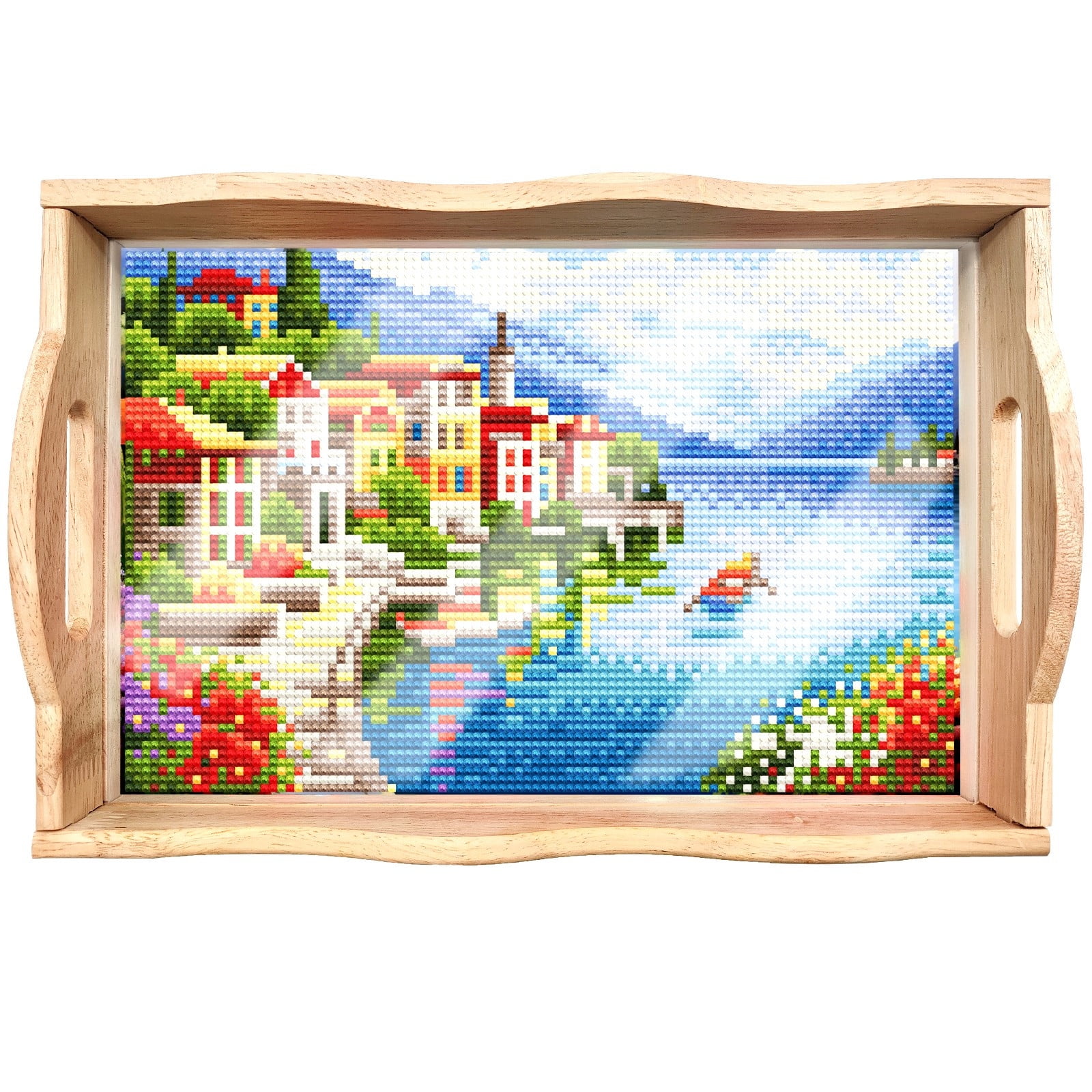DIY Dot Diamond Tray Diamond Painting Creative Design Handmade Wooden ...