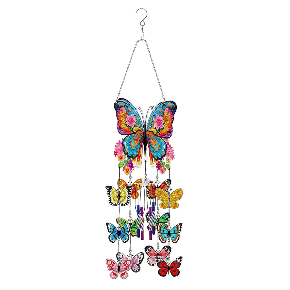 DIY Dotted Diamond Art Painting Wind Chime Kit, Three-Dimensional Sun ...