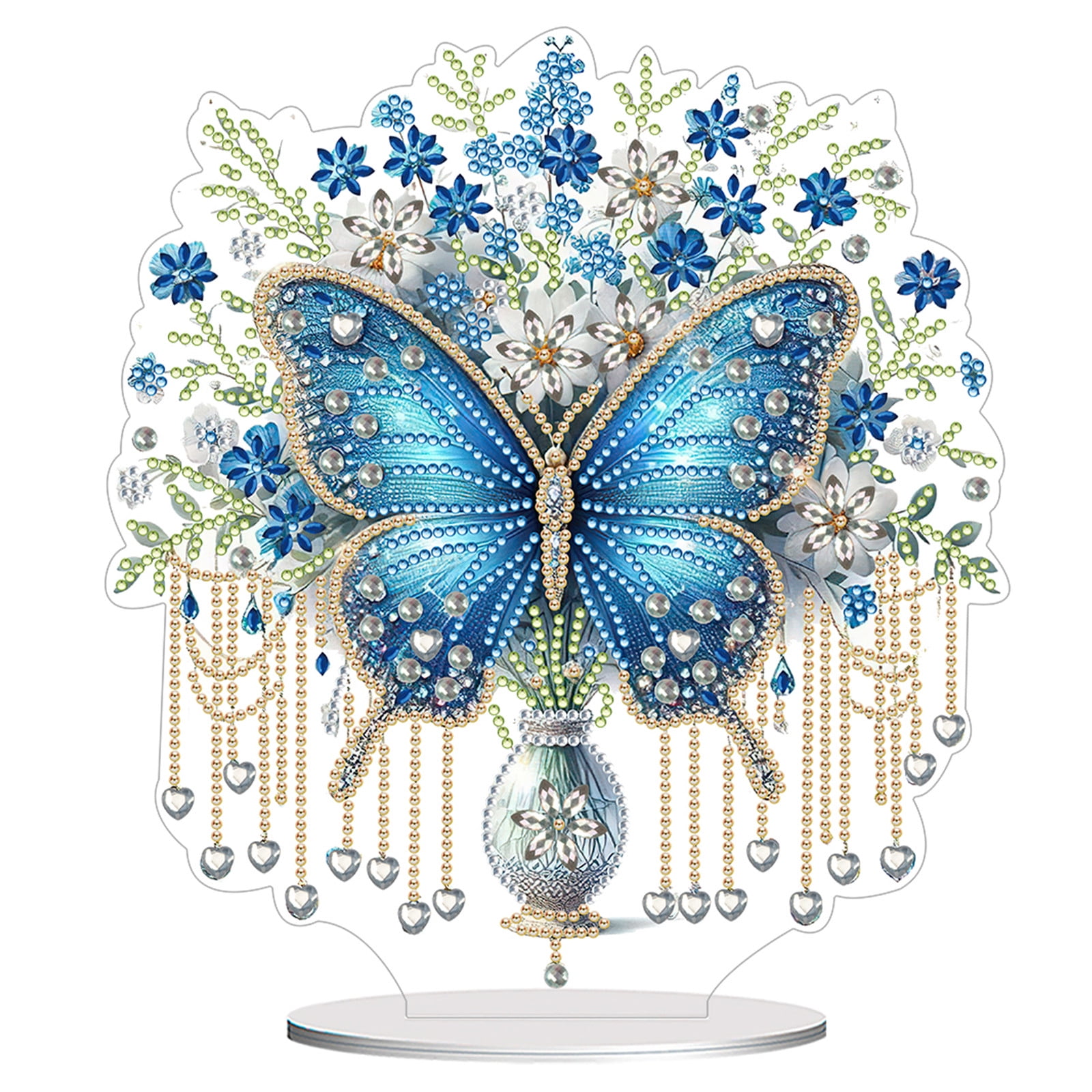 DIY Dotted Diamond Ornaments Diamond Art Painting Blue Butterfly ...