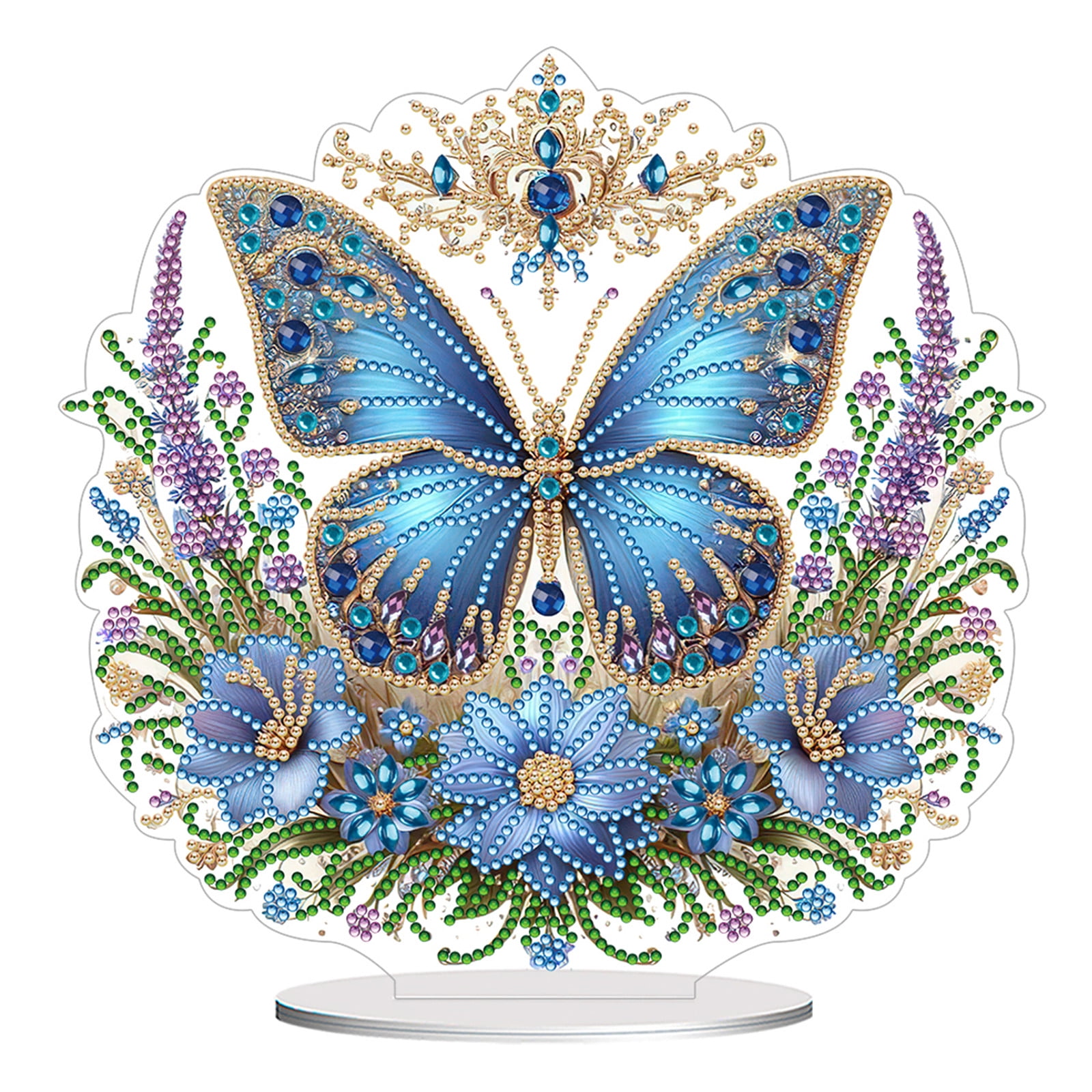 DIY Dotted Diamond Ornaments Diamond Art Painting Blue Butterfly ...