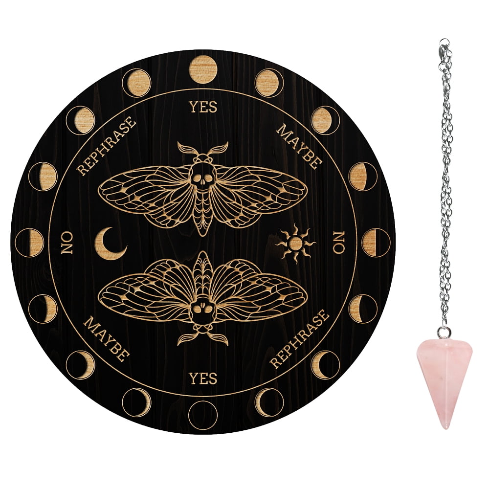 DIY Dowsing Divination Makign Kit Including PVC Plastic Pendulum Board 304 Stainless Steel Cable ...