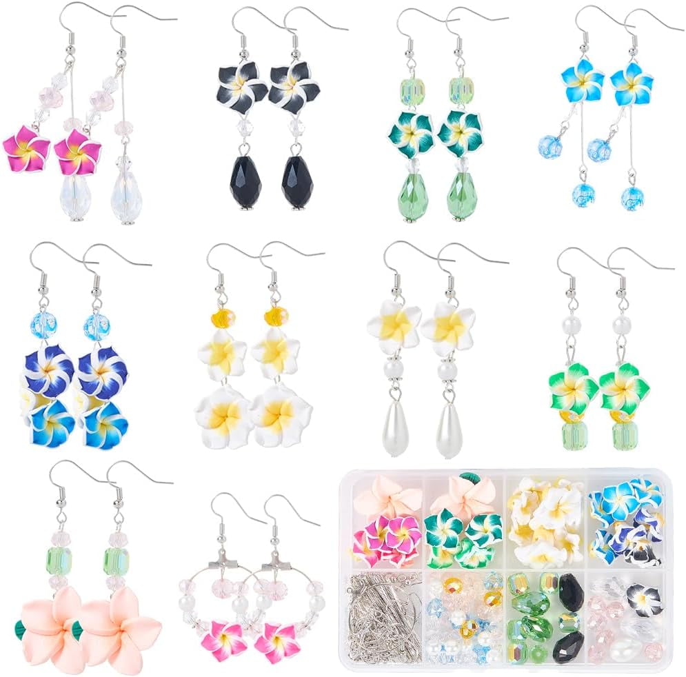 DIY Earring Jewerly Kits Including Handmade Polymer Clay Beads Glass ...