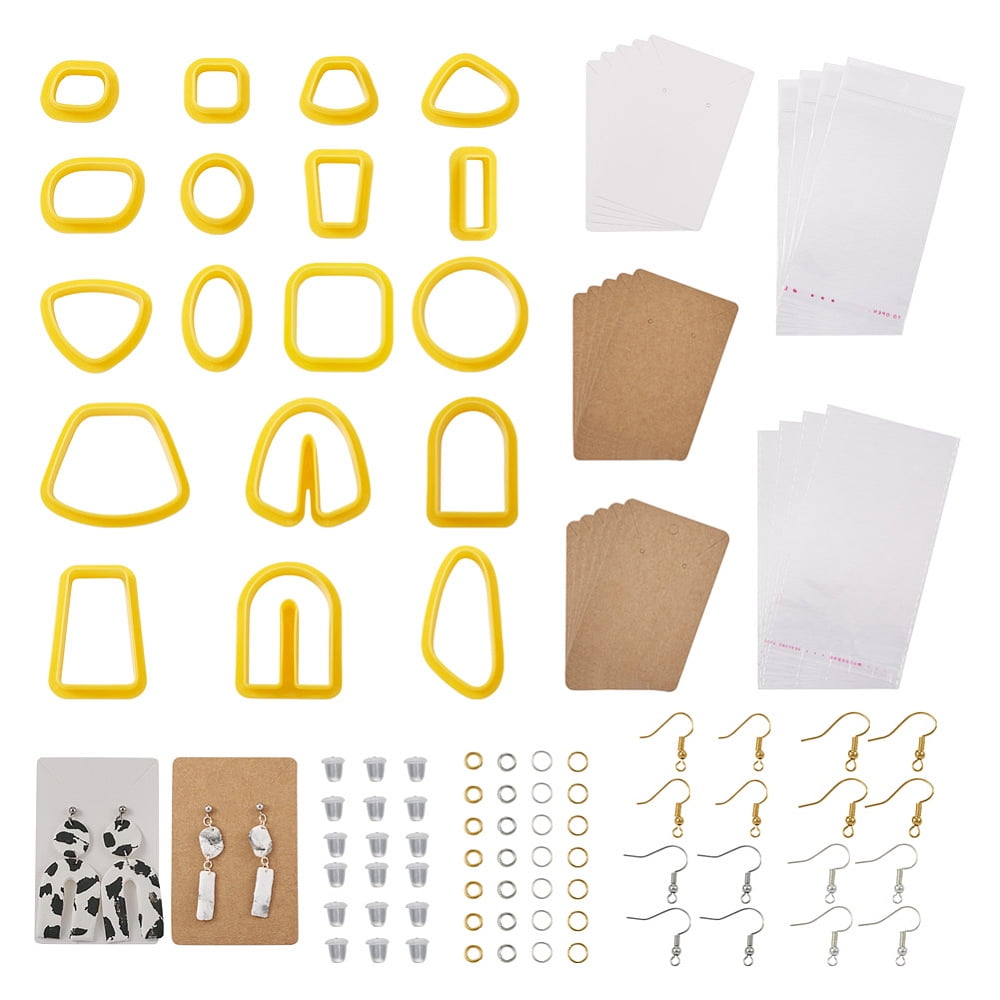 DIY Earring Making Finding Kit Including Plastic Clay Cutters Brass ...