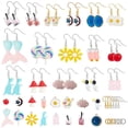 DIY Earring Making Kit Including 32Pcs 16 Style Alloy Enamel & Resin ...