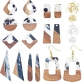 DIY Earring Making Kit Including Resin Walnut Wood Pendants Iron ...
