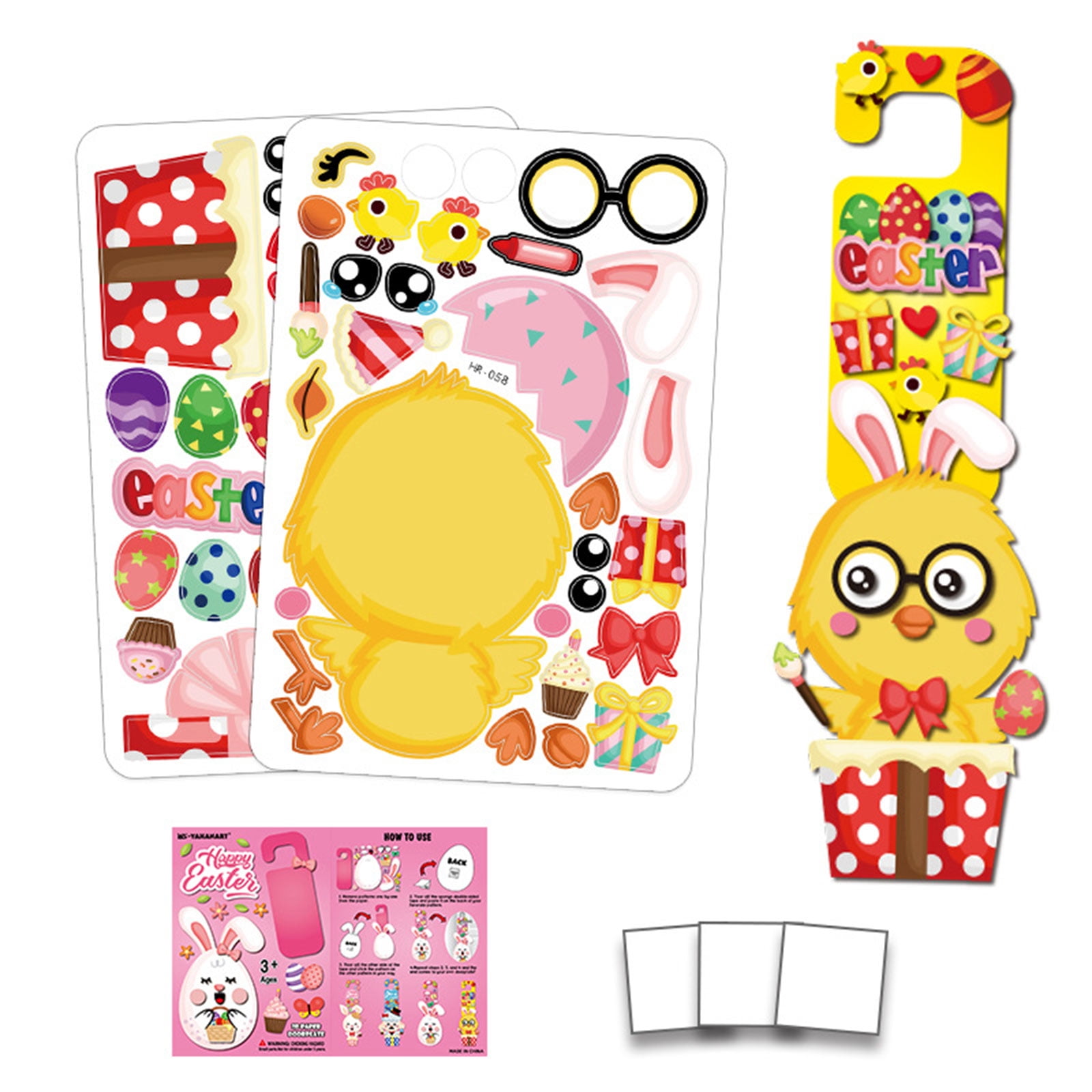 DIY Easter Door Pendant Wall Sticker Material Kit Bunny Egg for ...