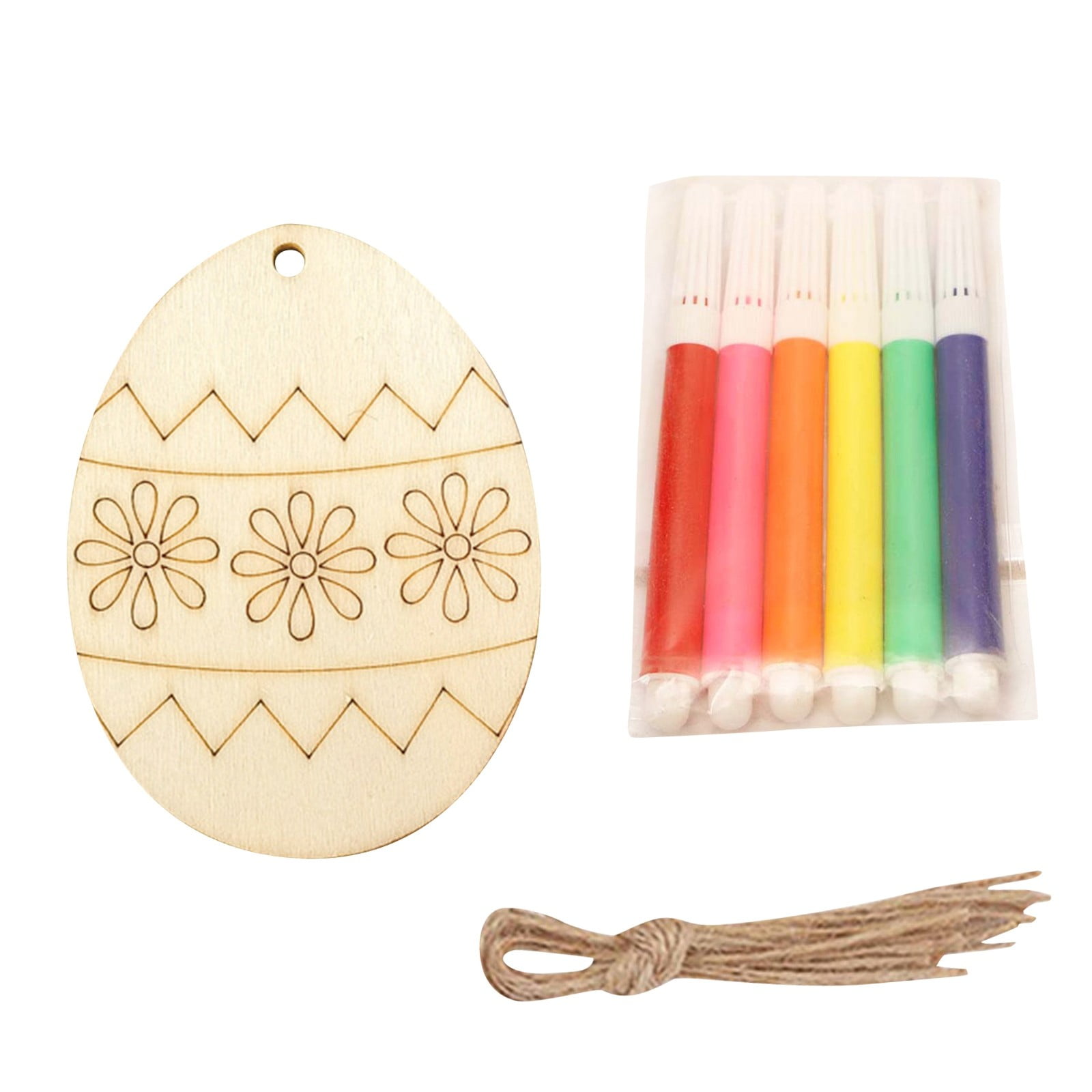 DIY Easter Egg Craft Kit for Kids Wooden Egg Ornaments with Markers and ...