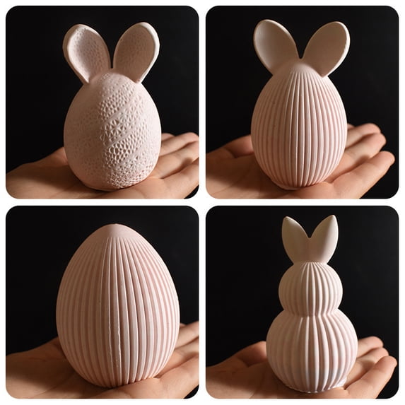 DIY Easter Egg Silicone Molds, Striped Design Candle & Plaster Casting ...