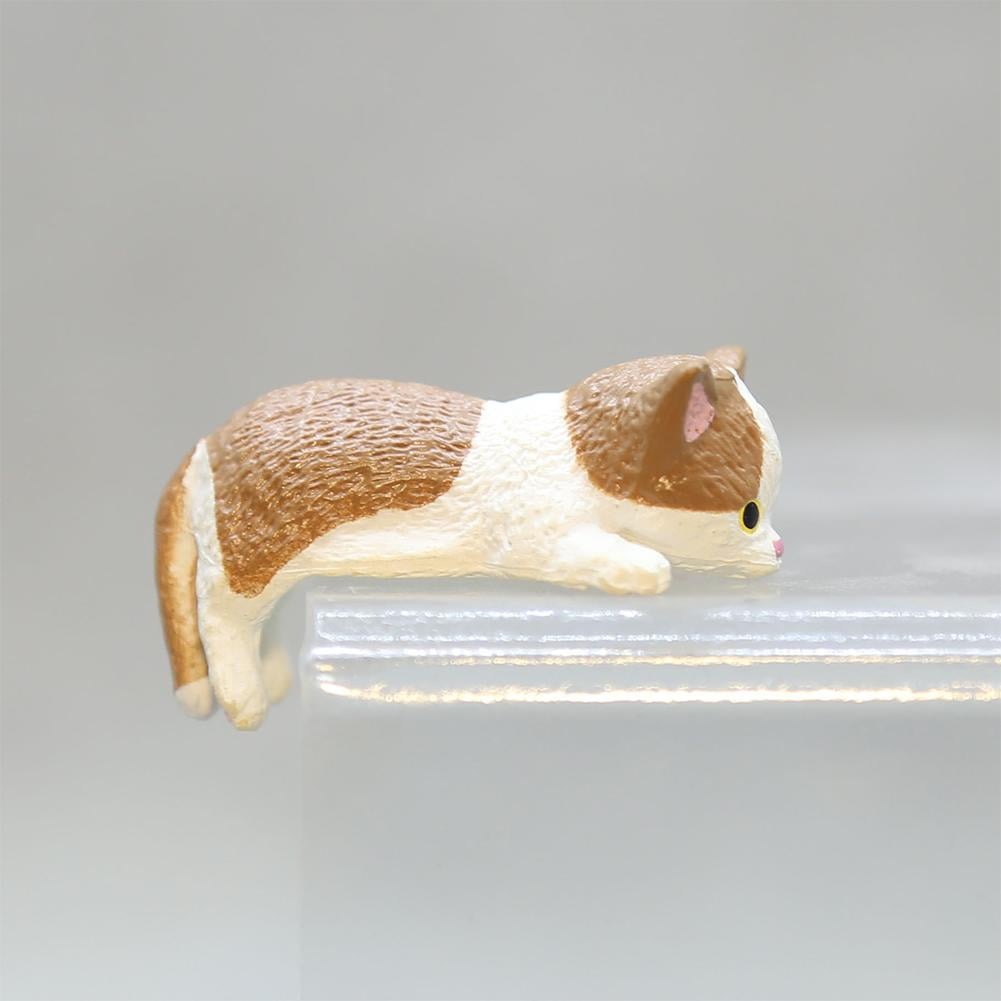 DIY Edge Cat Figurines Simulation Resin Cat Refrigerator Sticker Mate ...