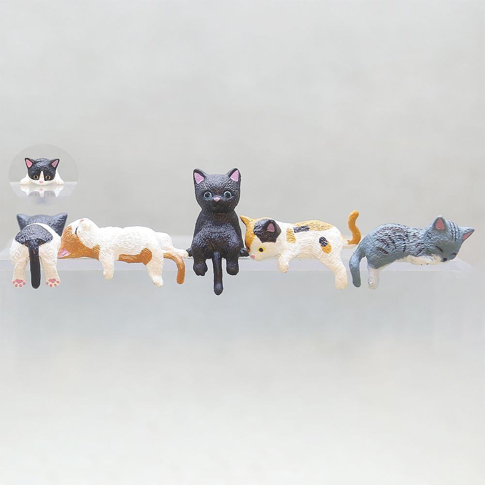 DIY Edge Cat Figurines Simulation Resin Cat Refrigerator Sticker ...