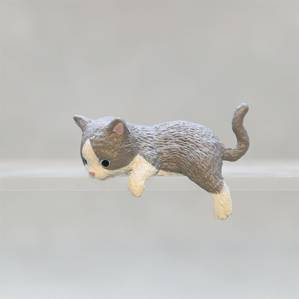 DIY Edge Cat Figurines Simulation Resin Cat Refrigerator Sticker ...