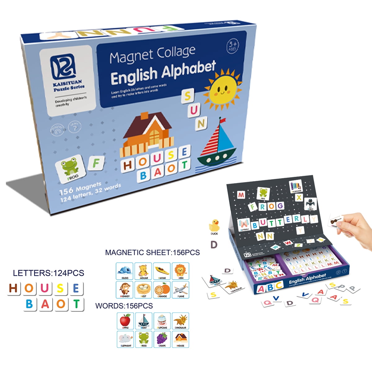 DIY Educational Kids Creative Magnetic Collage Play Set - Alphabet - Walmart.com