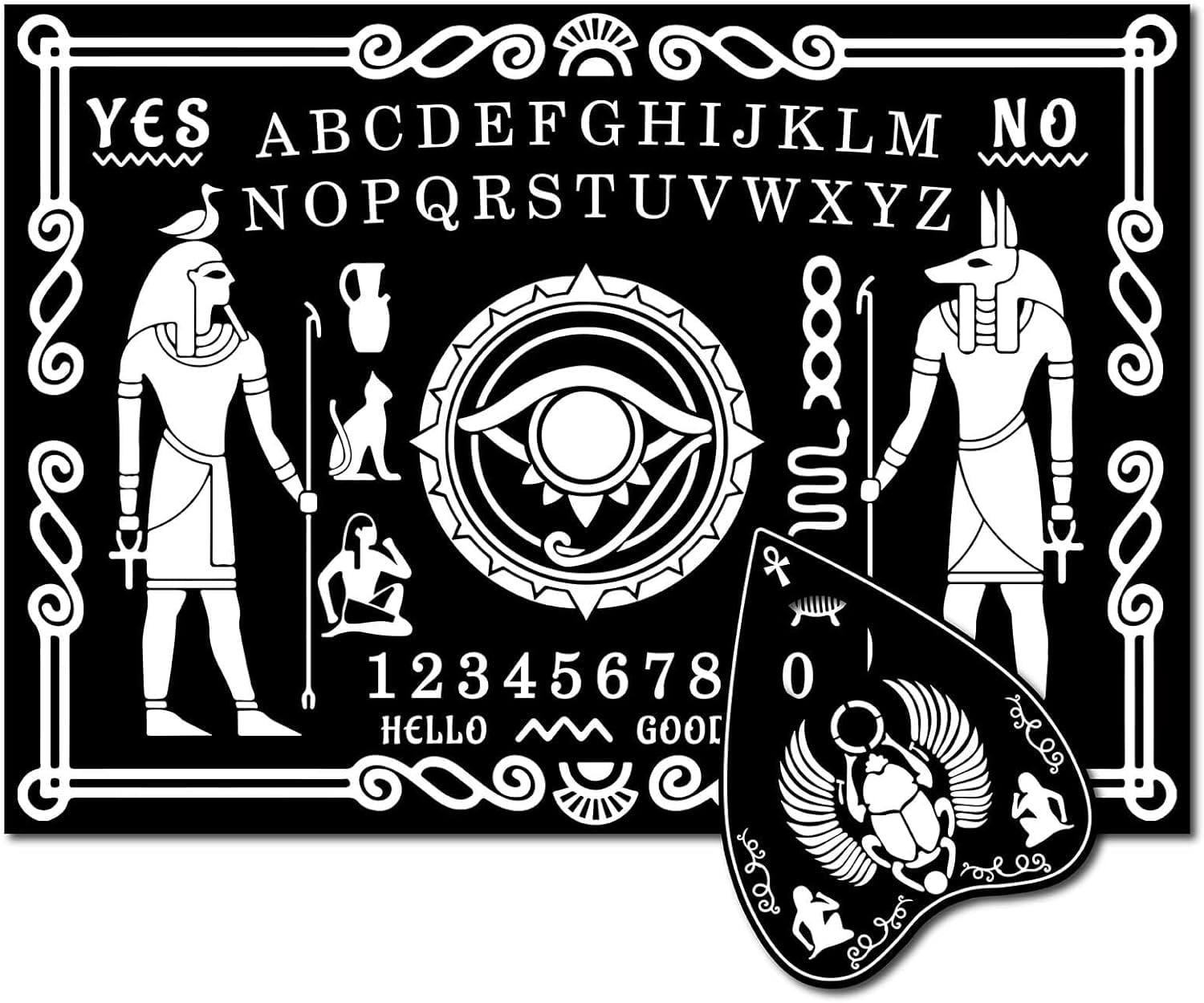 DIY Egyptian Wooden Spirit Board Pendulum Board Dowsing Divination Kit ...