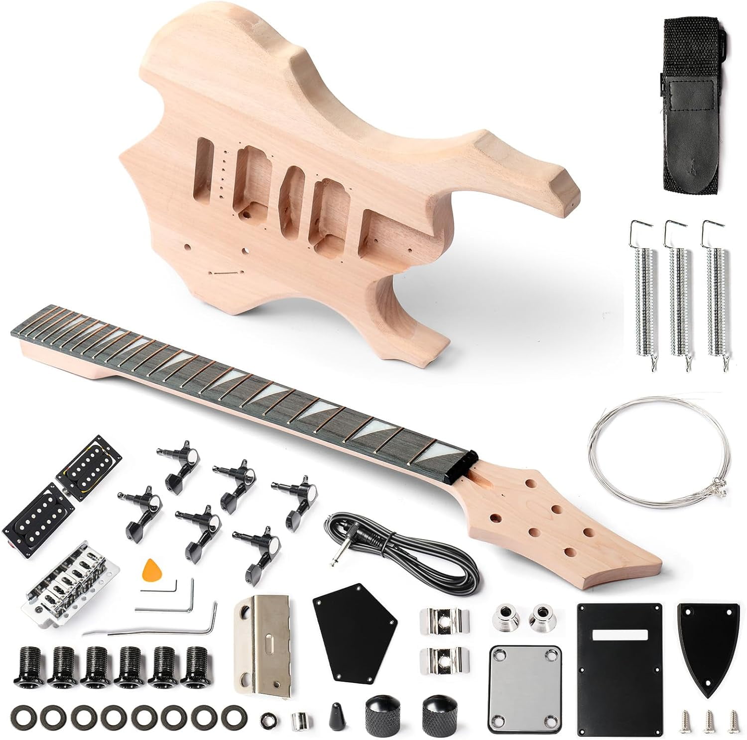 DIY Electric Guitar Kit, 6 Strings Guitar Kit with Mahogany Wood Body ...