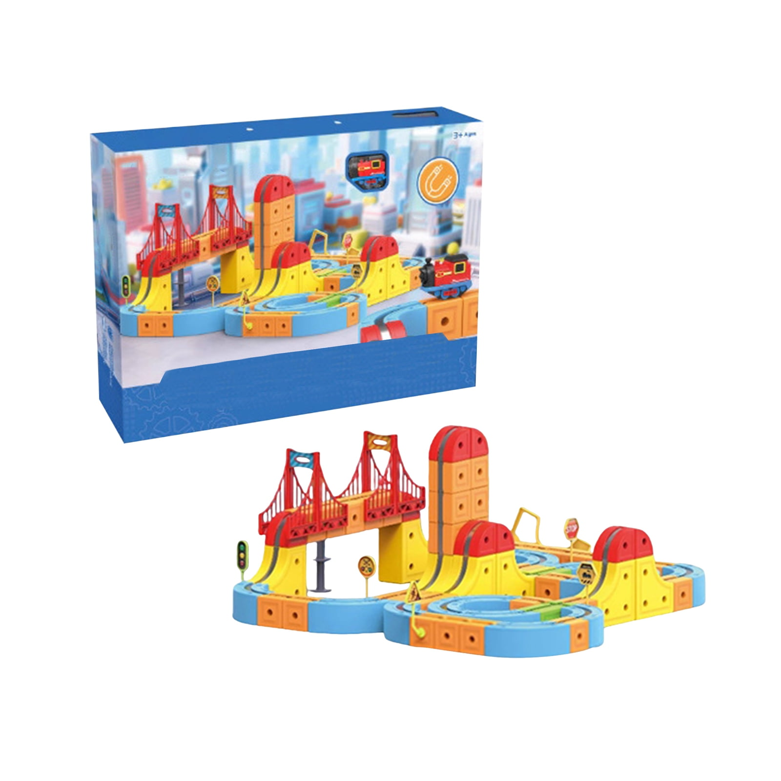 DIY Electric Track Car Magnetic Building Blocks Assembly Toy ...