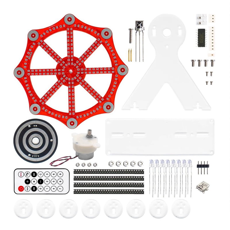 DIY Electronic Kit LED Rotating Skyscraper Wheel Flashing Soldering ...