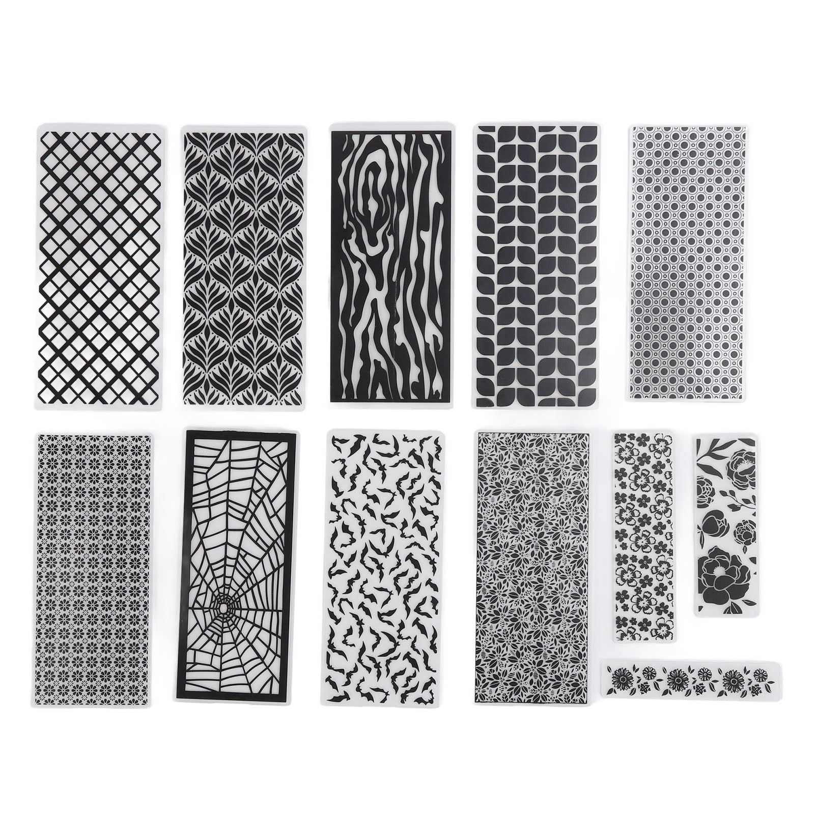 DIY Embossing Folders, 12-Piece Plastic Embossing Template Set for ...