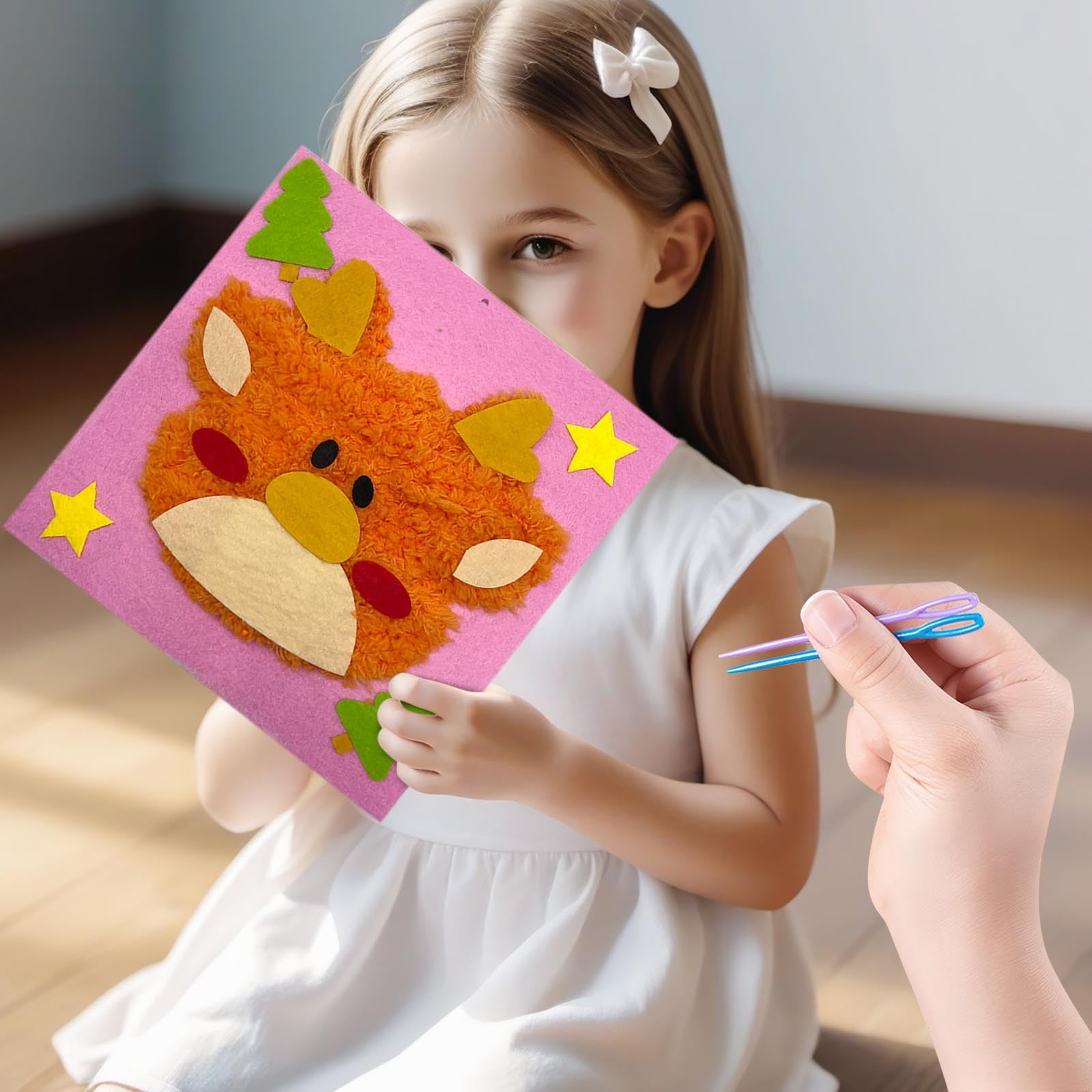 DIY Embroidery Doll Kit Hand Sewing Painting Threading Poking Materials ...