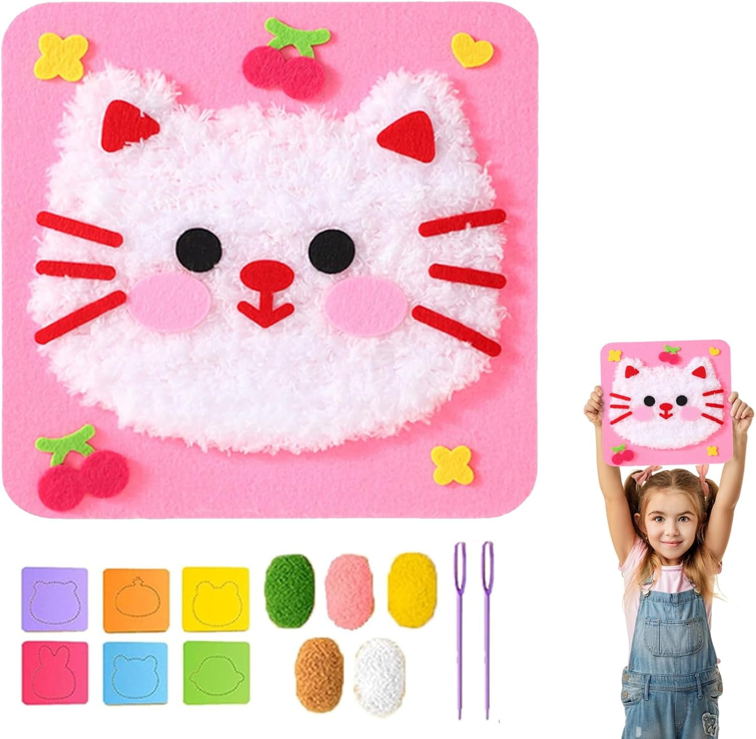 DIY Embroidery Doll Set, Cartoon Animal Sewing Arts and Crafts Kit for ...