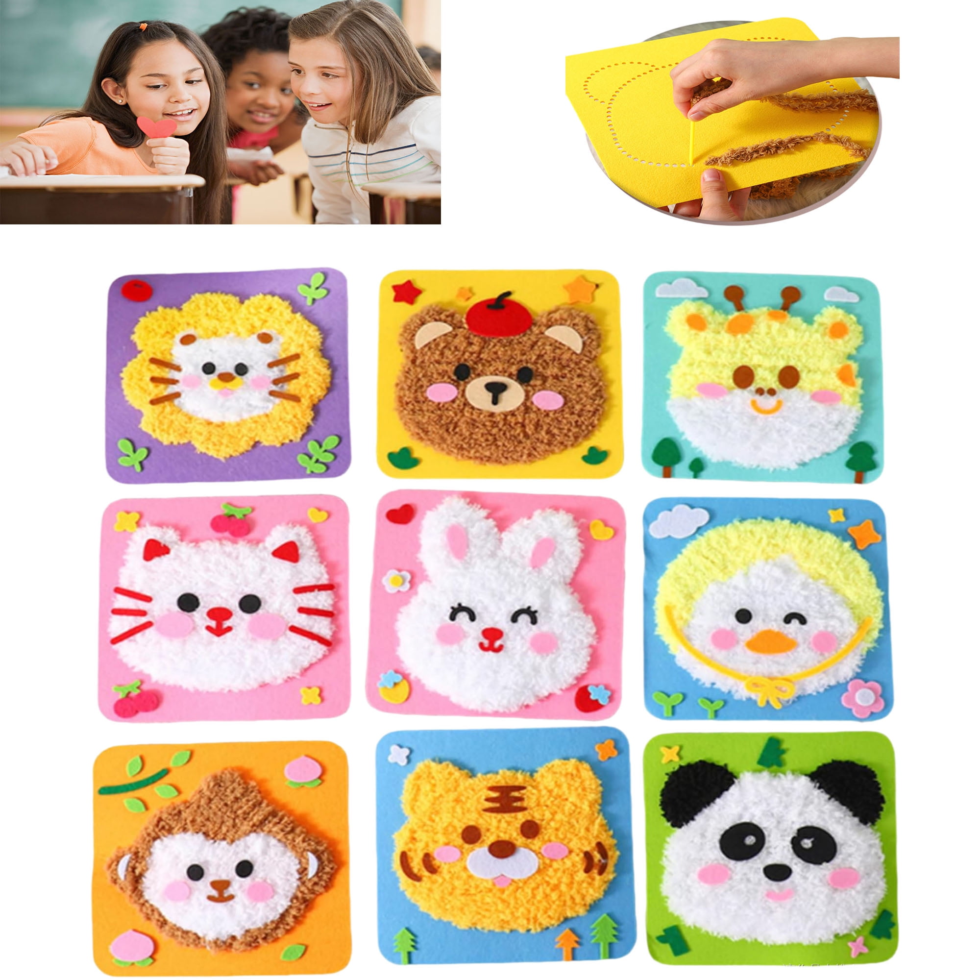 DIY Embroidery Doll Set, Cartoon Animal Sewing Craft Kit (Bear + Duck ...