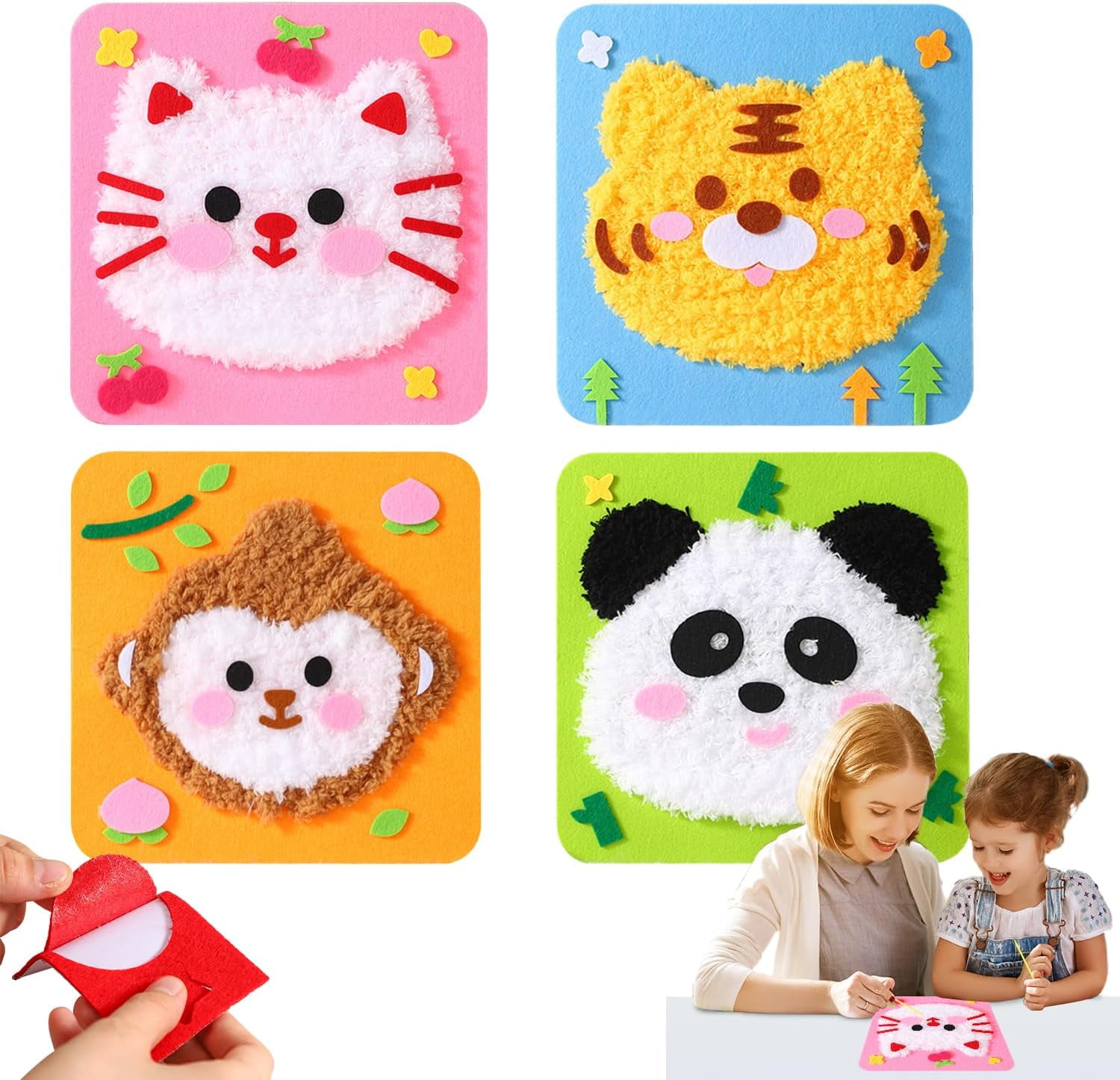 DIY Embroidery Doll Set, Cartoon Animal Sewing Craft Kit, Cartoon ...
