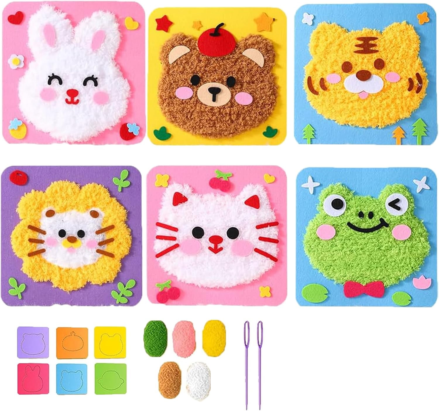 DIY Embroidery Doll Set,Cartoon Animal Sewing Craft Kit,Embroidery Doll ...