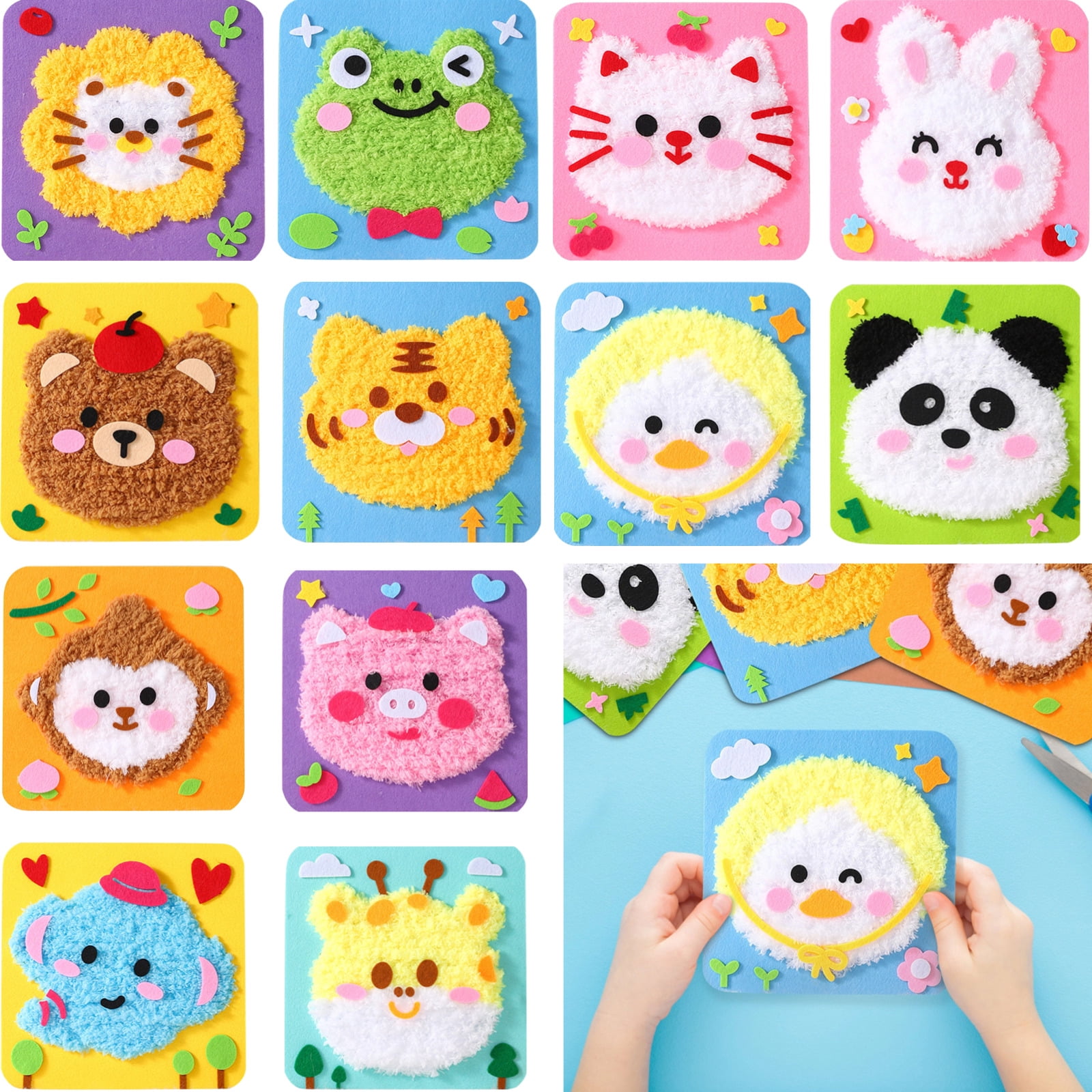 DIY Embroidery Doll Set, Cartoon Animal Sewing Craft Kit, Townscloud ...