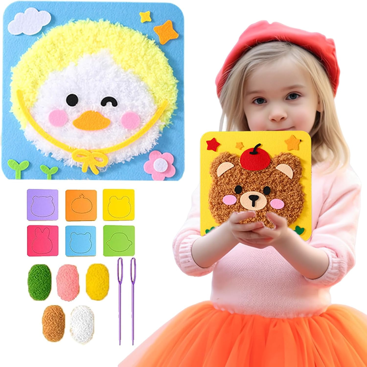 DIY Embroidery Doll Set, DIY Embroidery Doll Set, Cartoon Animal Sewing ...