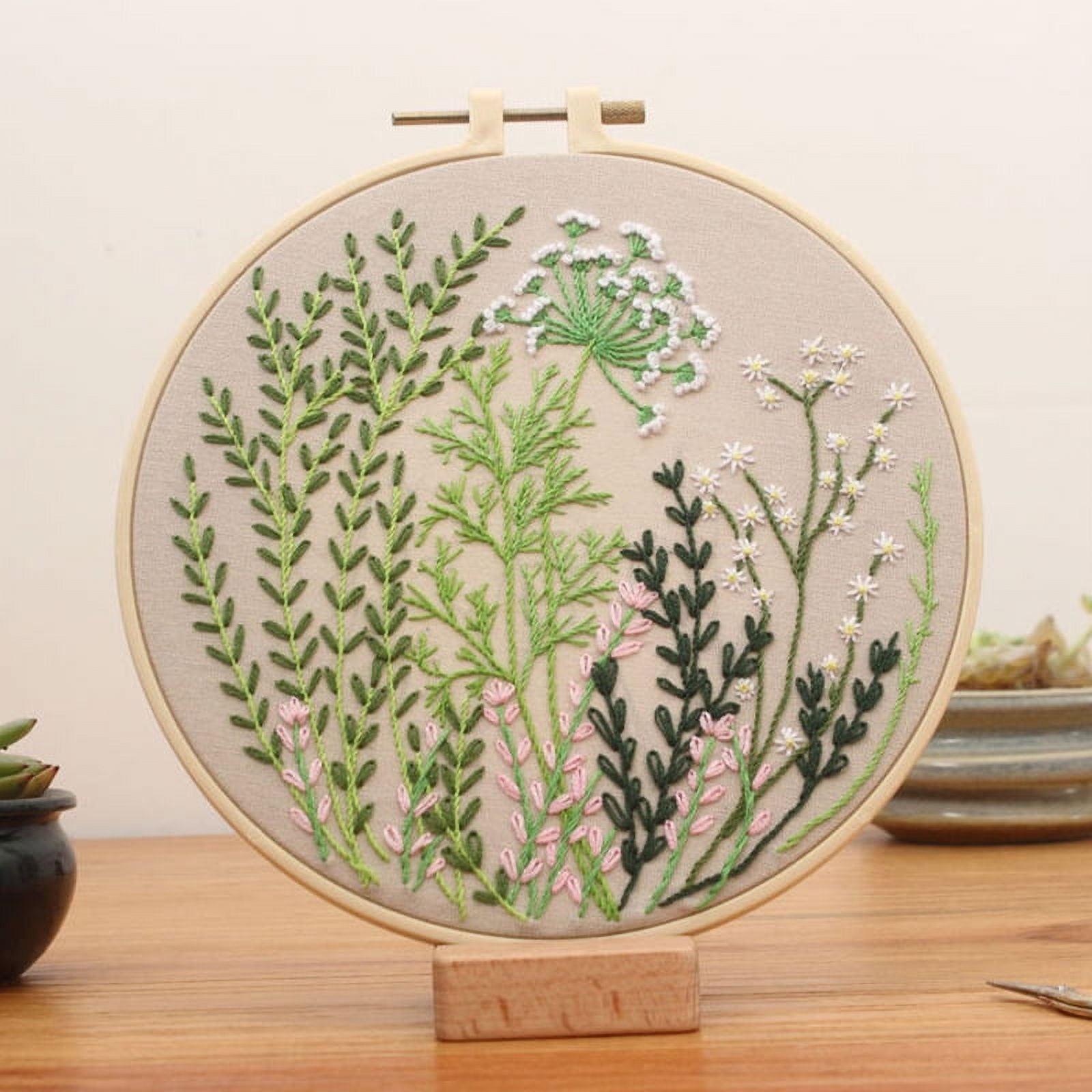 DIY Embroidery Flower Handwork Needlework for Beginner Cross Stitch Kit ...