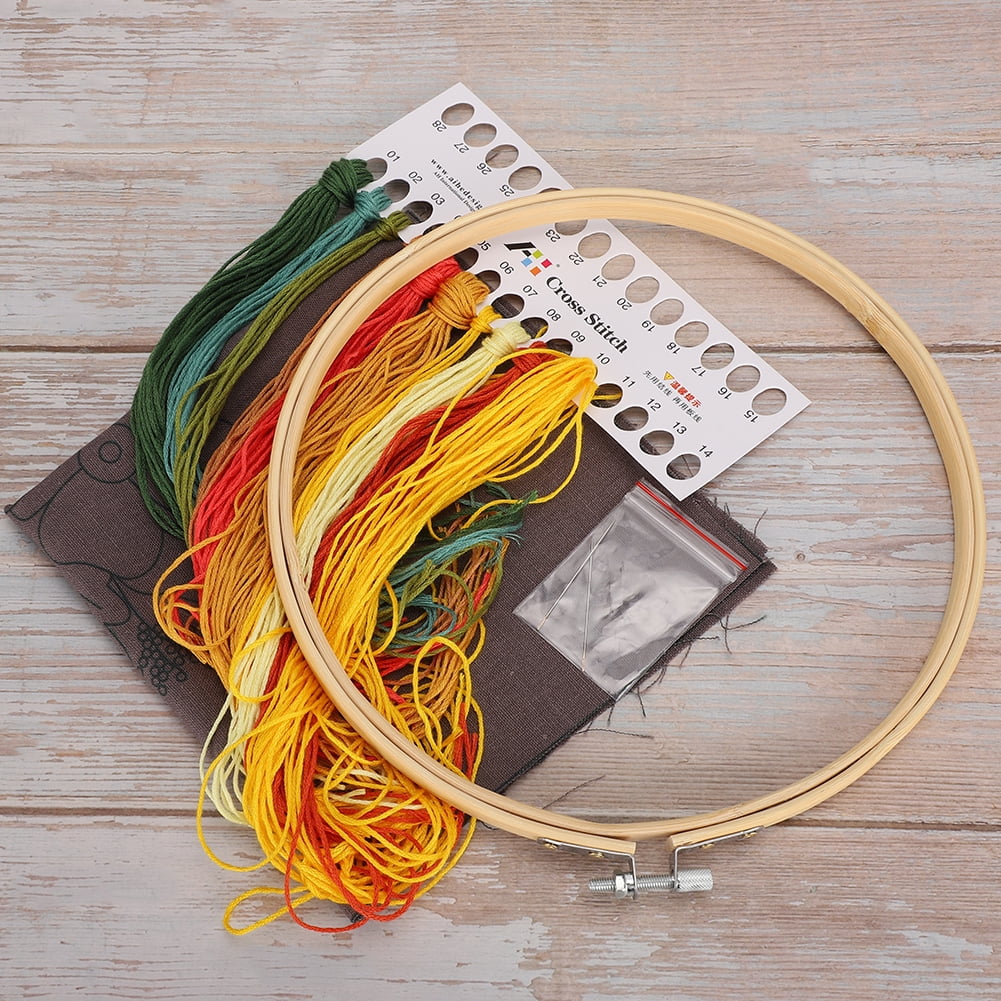 DIY Embroidery Kit Flower Crossed Stitch Unfinished Handwork with 20cm ...