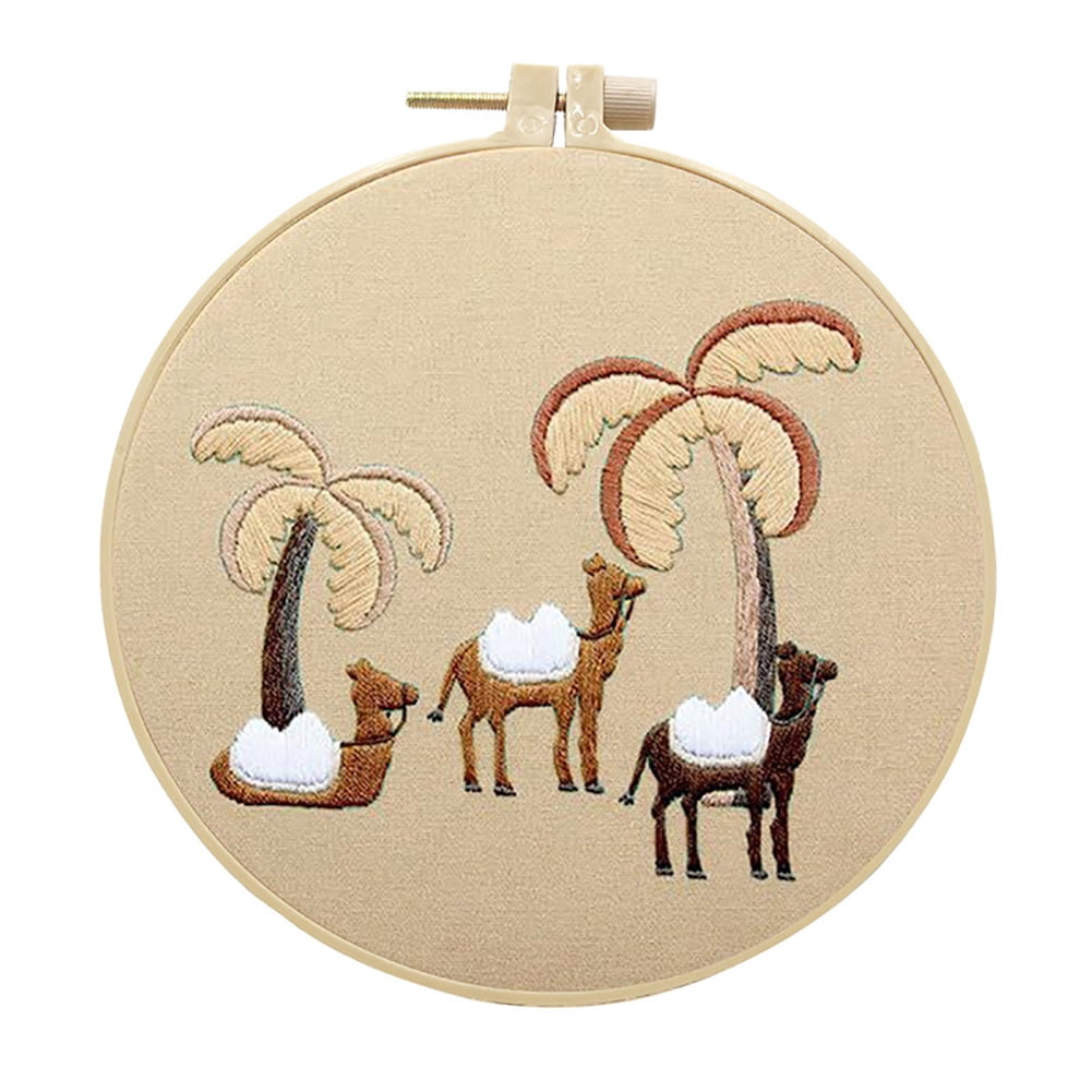 DIY Embroidery Kit Unfinished Embroidery Material Set Embroidery Hoop ...