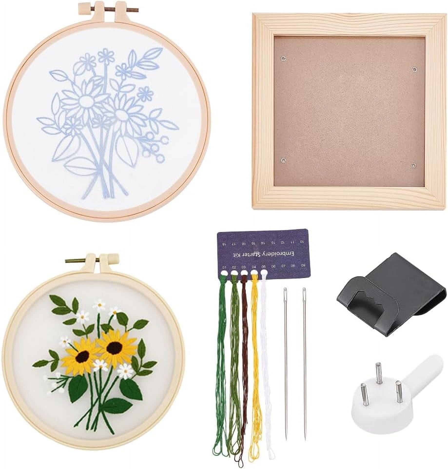DIY Embroidery Kits DIY Transparent Floral Plant Pattern Cross Stitch ...