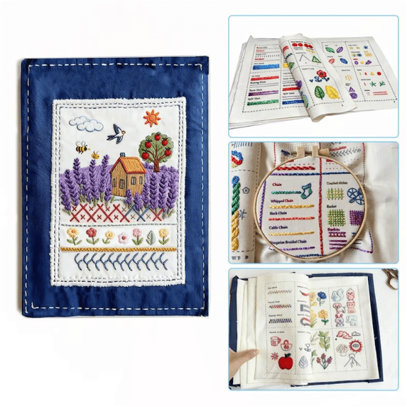 DIY Embroidery Stitch Book Kit, Patterns Sewing & Hand Embroidery ...
