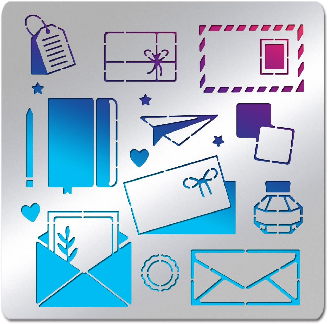 DIY Envelope Pattern Stainless Steel Stencil Template 6x6" Greeting ...