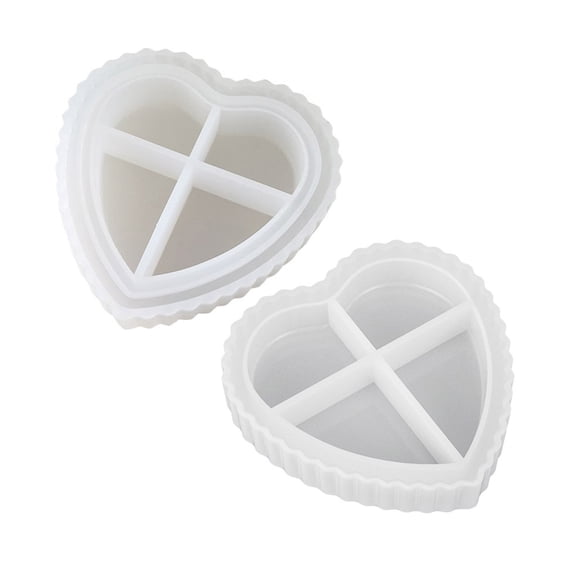 DIY Epoxy Resin Mold Heart Shape Storage Box Silicone Molds Ornament ...