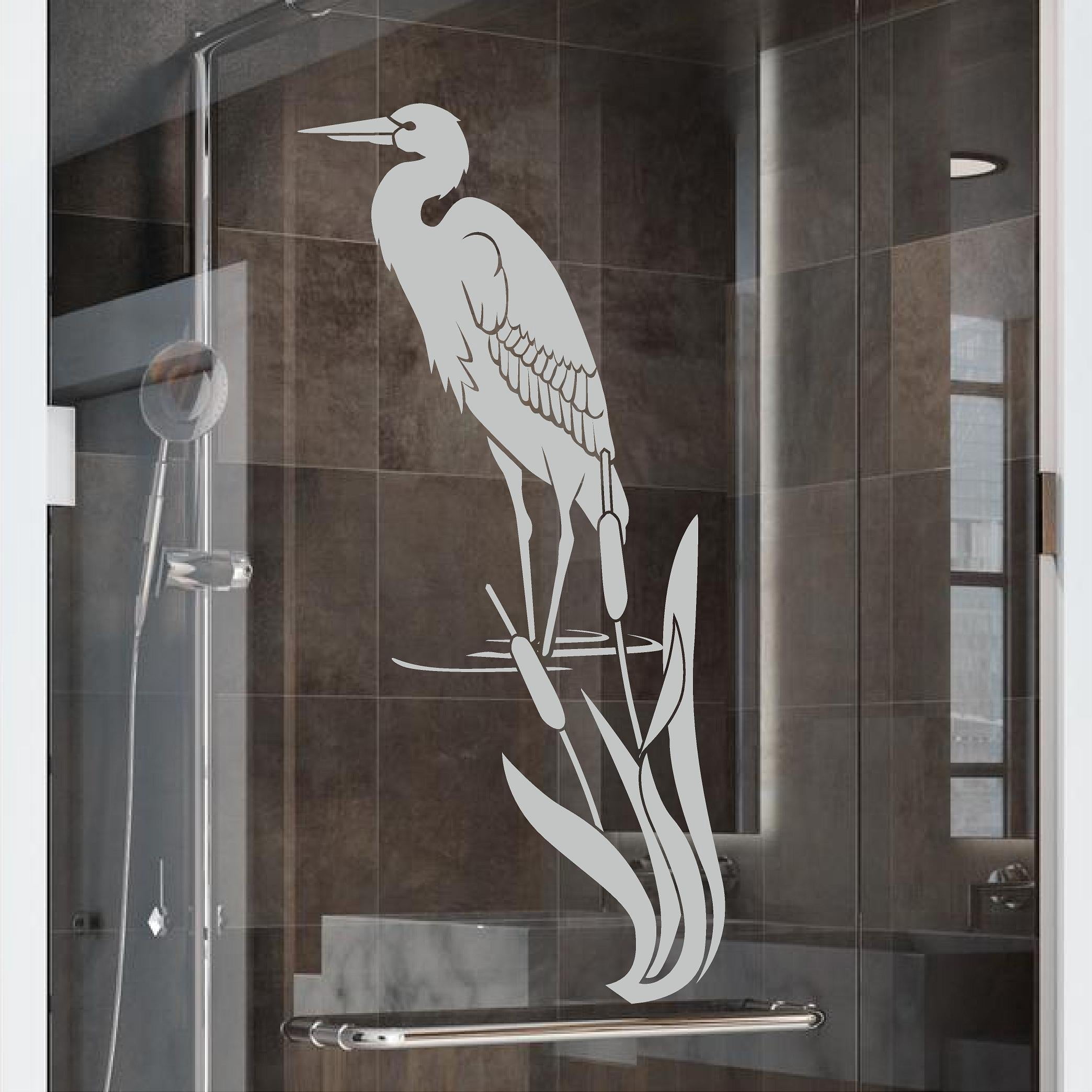 Diy Etched Glass Vinyl Privacy Film For Glass Doors Egret With 1300