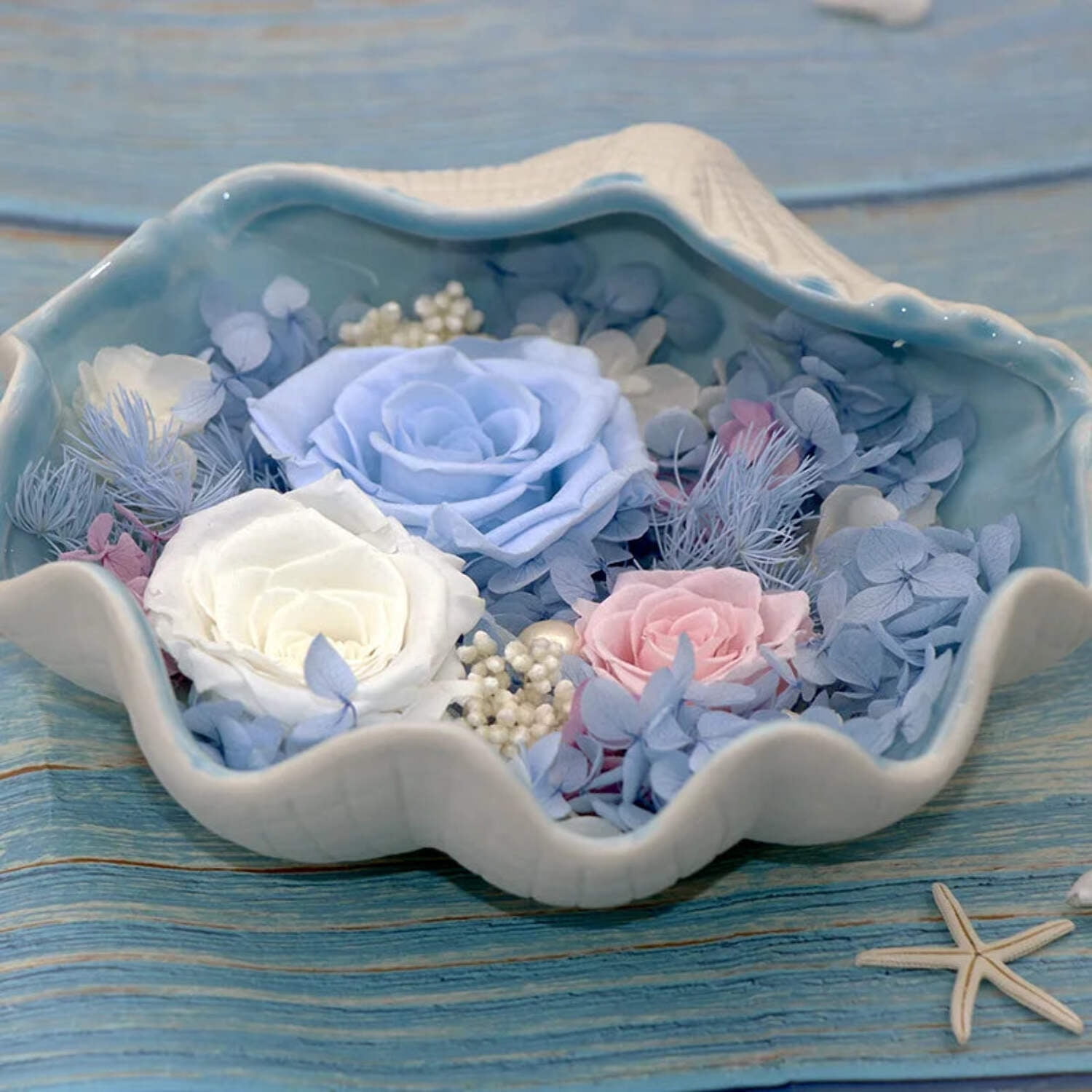DIY Eternal Flower Shell Decoration, Romantic Birthday Gift for ...