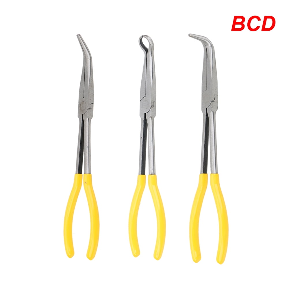 DIY Extra Long Nose Pliers Straight Bent Tip Mechanic Equipment Hand ...
