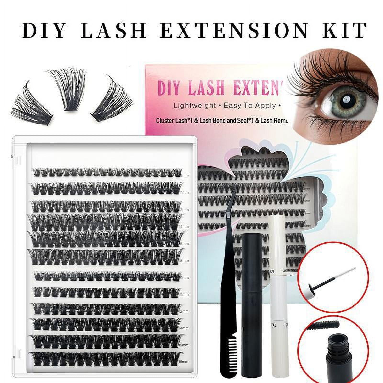 DIY Eyelash Extension Kit 24 Eyelash Set Kit Individual Eyelashes ...