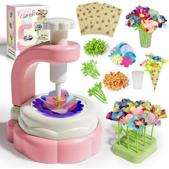 DIY Fabric Flower Bouquet Kit – Kids Arts & Crafts Set with Embossing ...