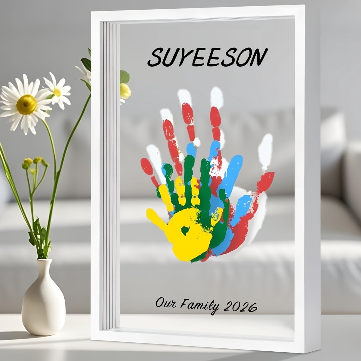 DIY Family Handprint Keepsake Frame with Wooden Box – Personalized ...