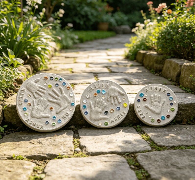 DIY Family Handprint Memorial Kit, Mother's Day Stepping Stone Craft ...