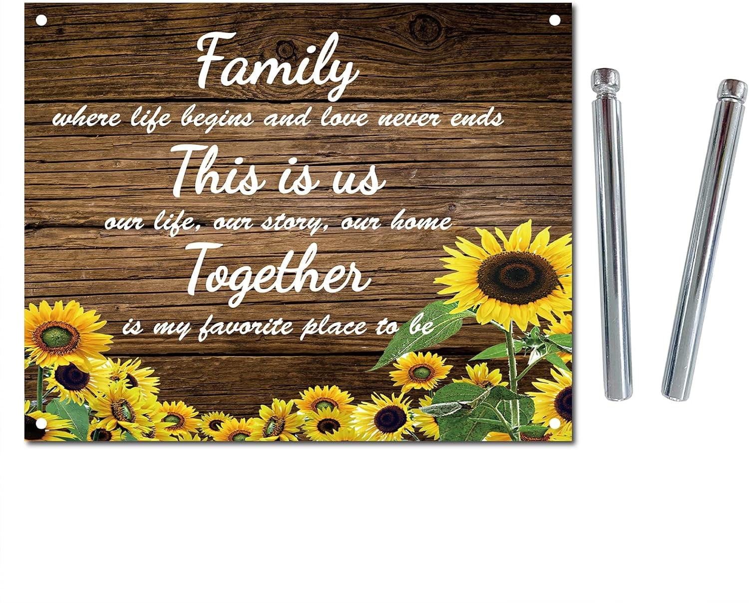 DIY Family Sign Sunflower Wooden Wedding Reception Table Sign Hanging ...
