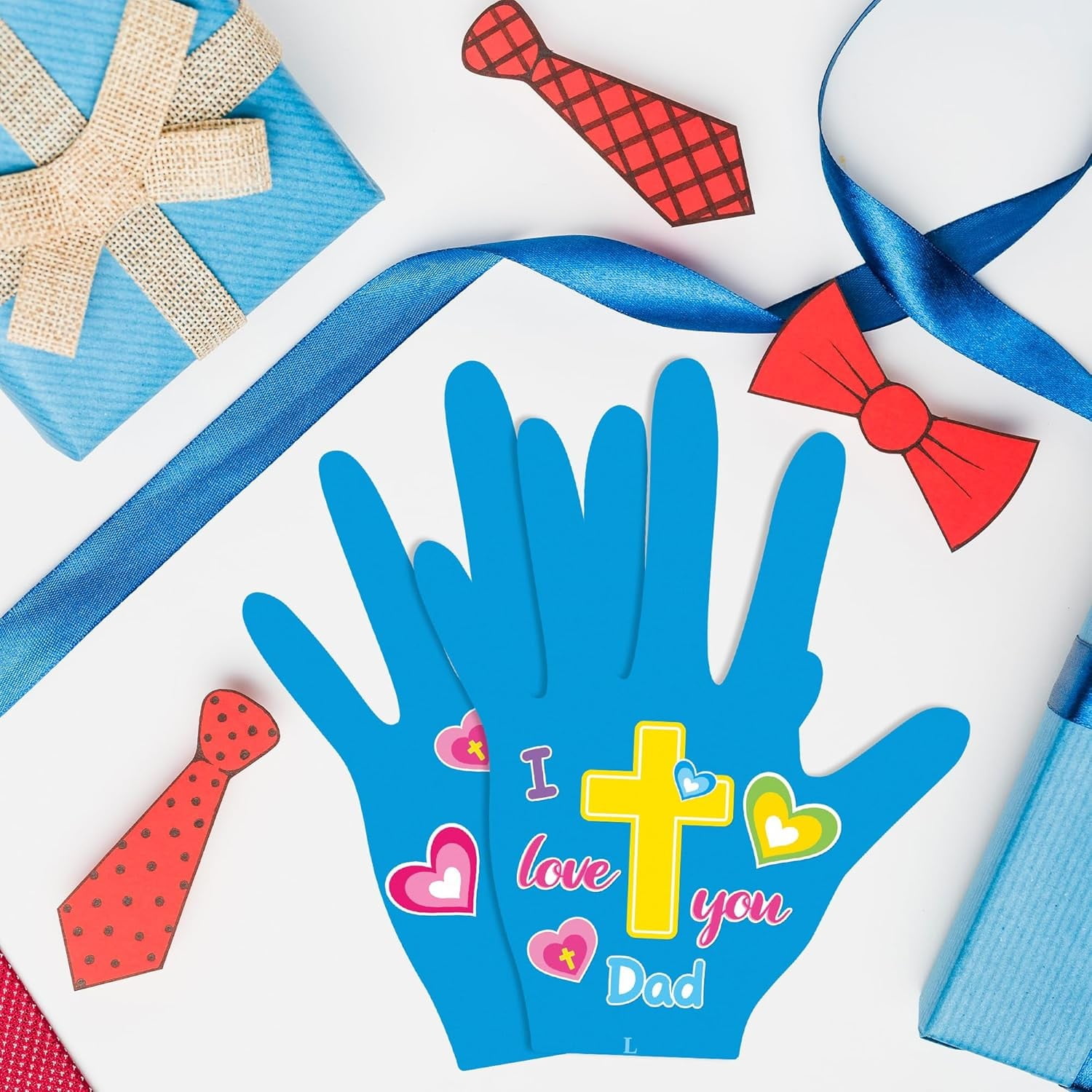 DIY Father's Day Handprint Crafts Set For Christian Sunday School ...