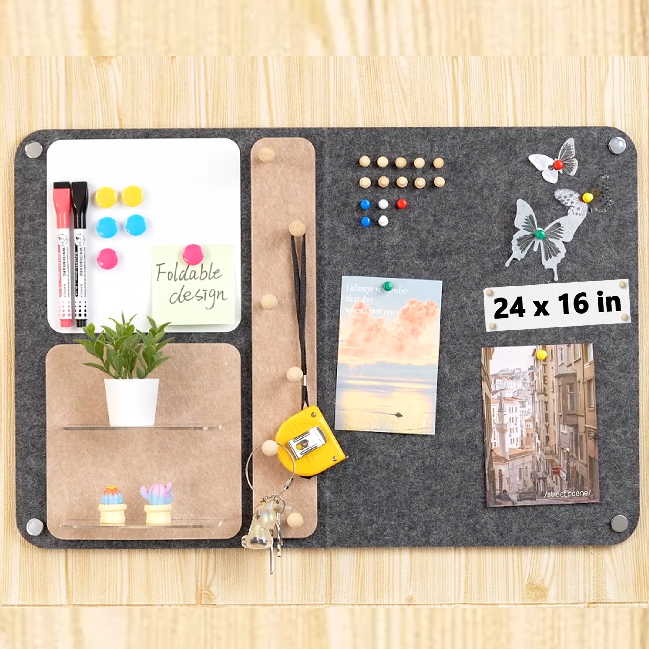 DIY Felt Bulletin Board 24" x 16" Self Adhesive Photos Memo Folding ...