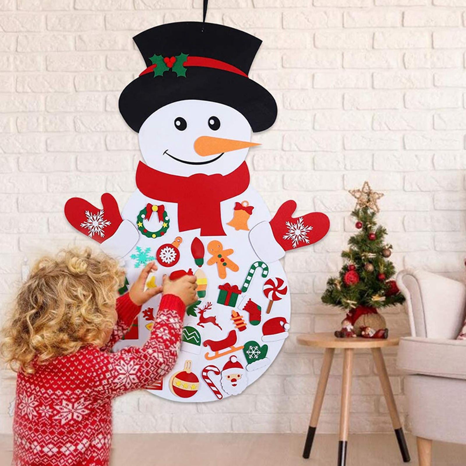 DIY Felt Christmas Snowman Set with Detachable Ornaments Xmas Gift for ...