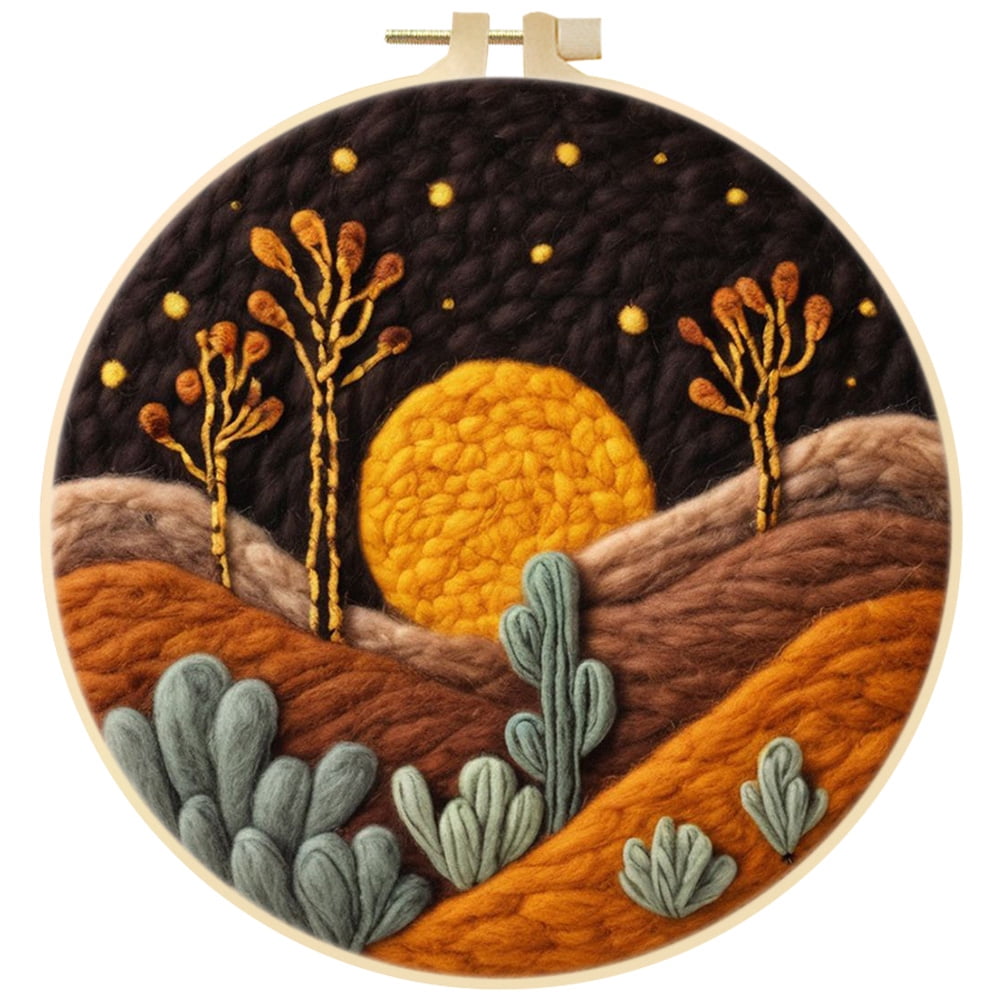 DIY Felt Painting Set Complete Wool Felt Painting Kit Scenery Plant ...