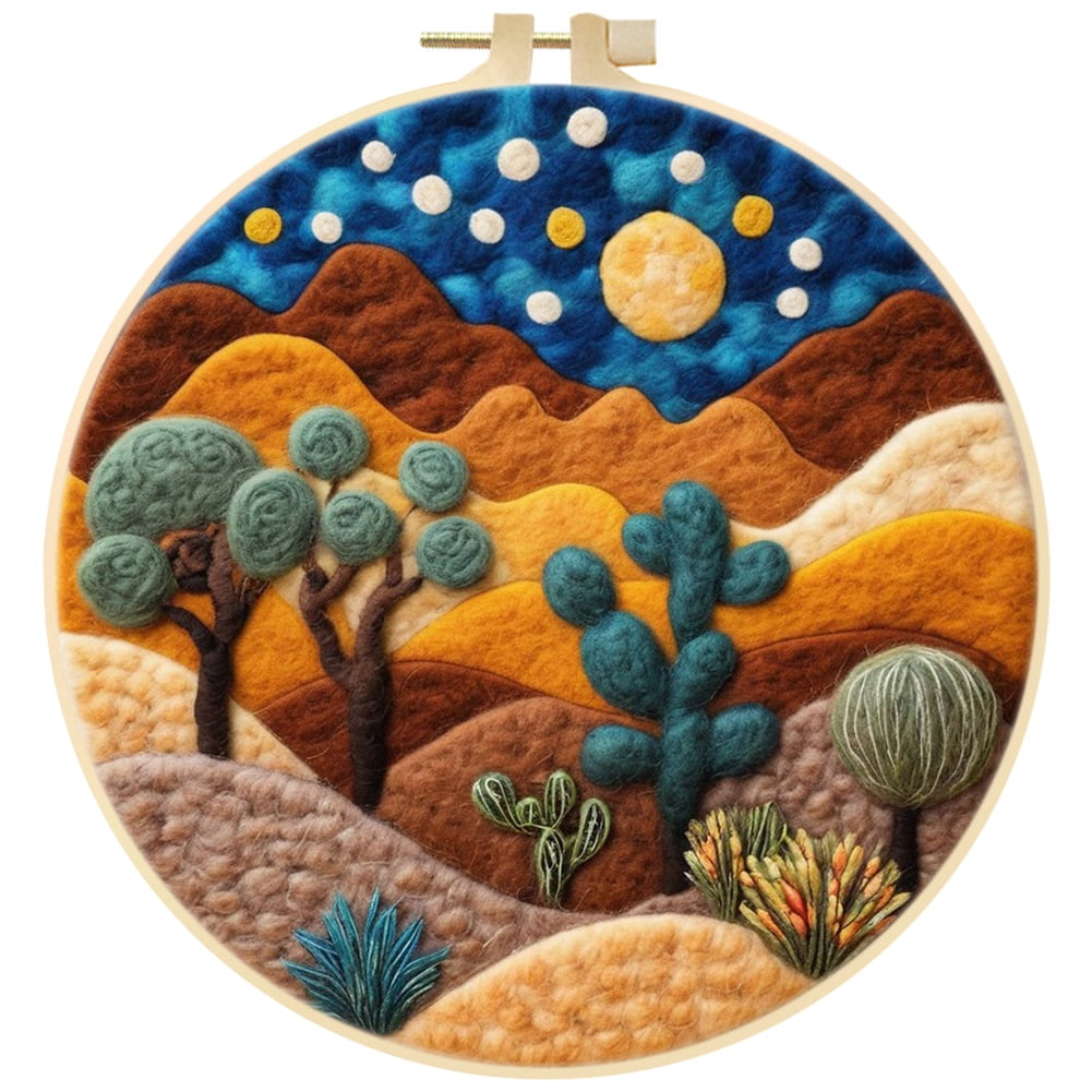 DIY Felt Painting Set Complete Wool Felt Painting Kit Scenery Plant ...