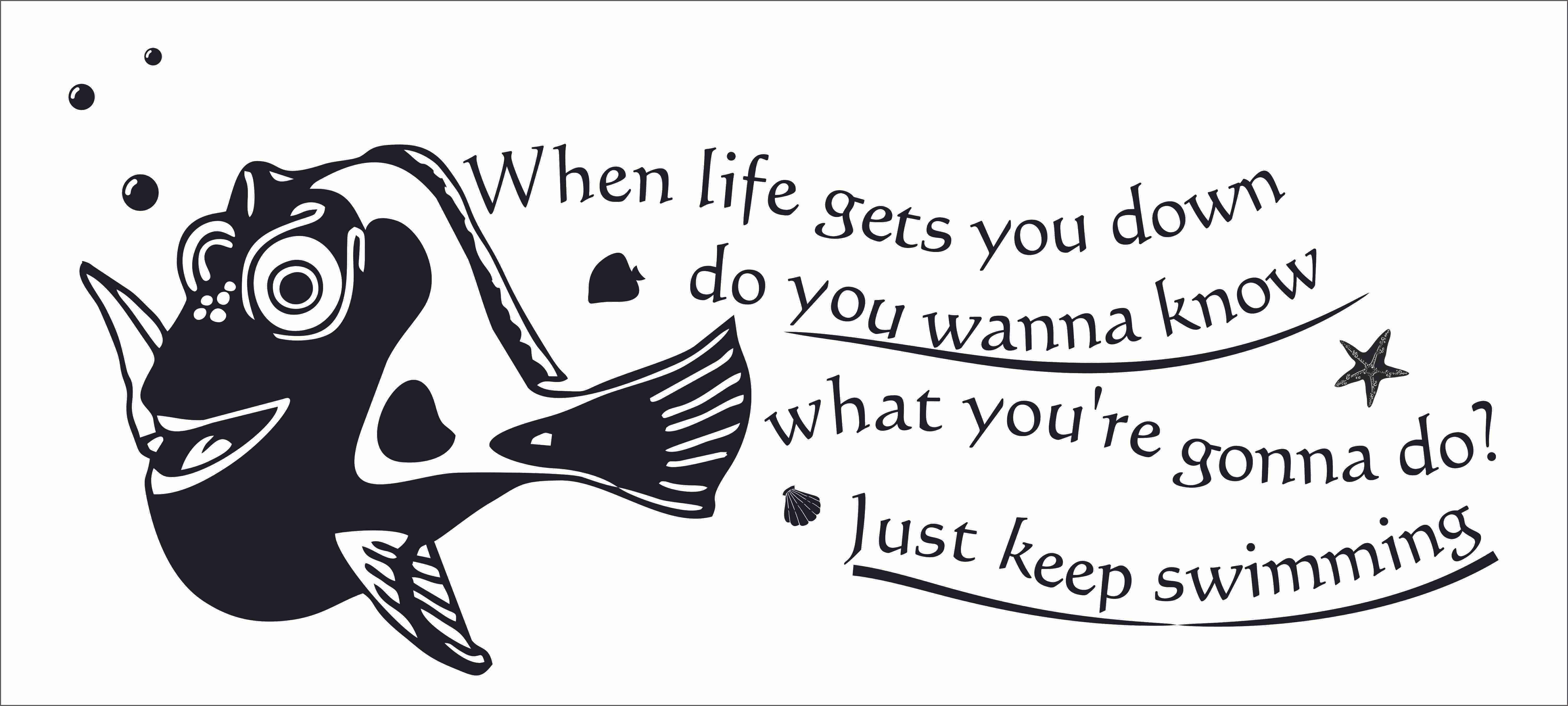 DIY Finding Nemo Movie Quotes Dory Wall Art Decal - 9" x 20" Stick And ...