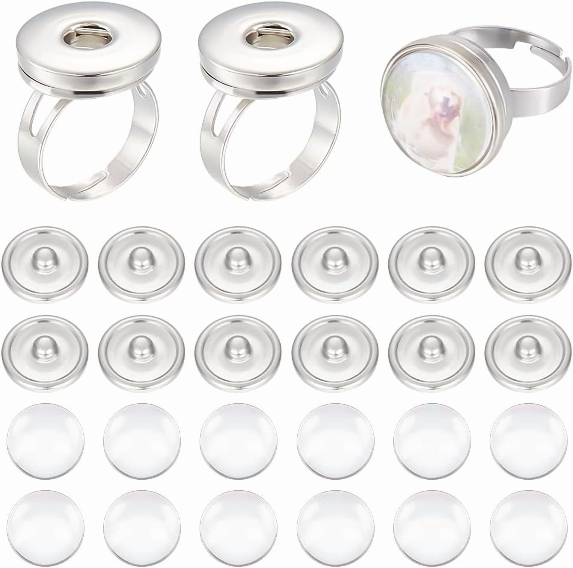 DIY Finger Ring Kits Include Adjustable Iron Snap Ring Components with ...